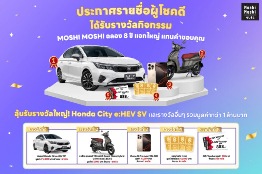 Moshi Moshi Presents Grand Prizes, Celebrating 8 Years with Big ...
